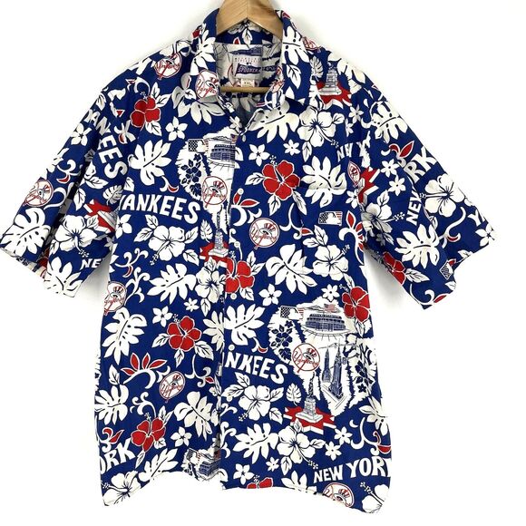 reyn spooner | Shirts | Reyn Spooner Mlb Ny Yankees Shirt Size Xxl Blue Aloha Hawaiian Baseball ...